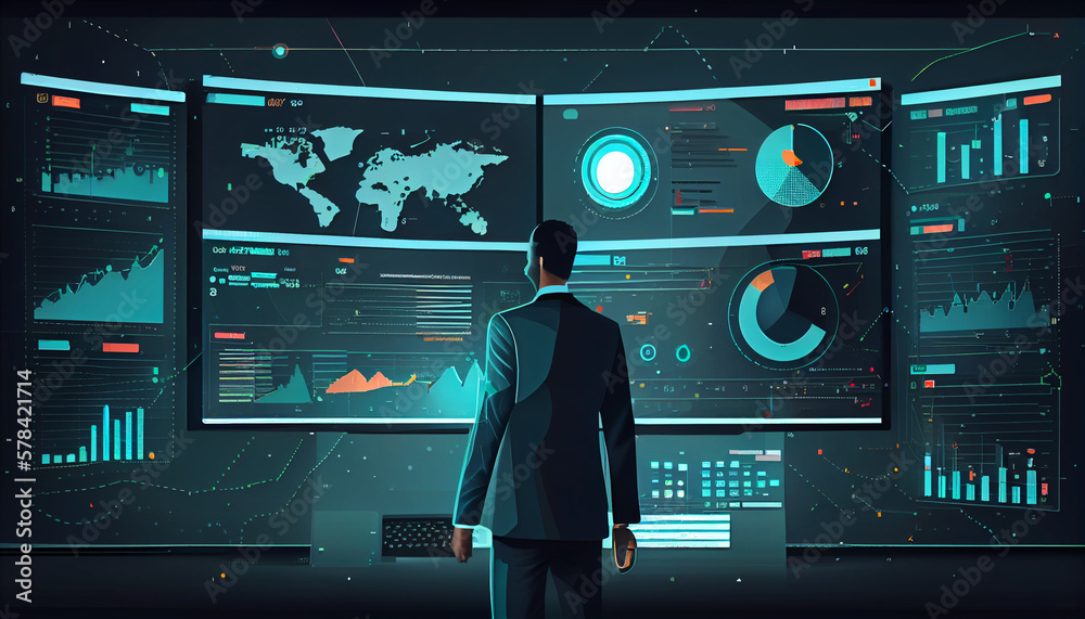 Analyst_working_in_Business_Analytics_and_Data_Management Isolated ...