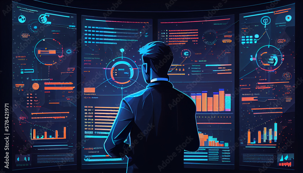 Analyst_working_in_Business_Analytics_and_Data_Management Isolated ...