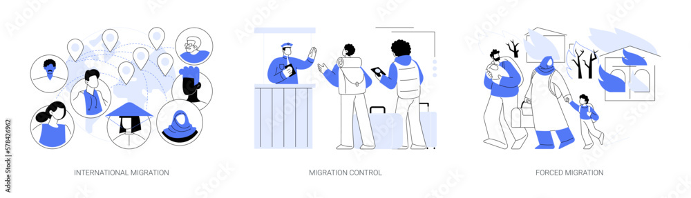 Leaving a country abstract concept vector illustrations. Stock Vector ...