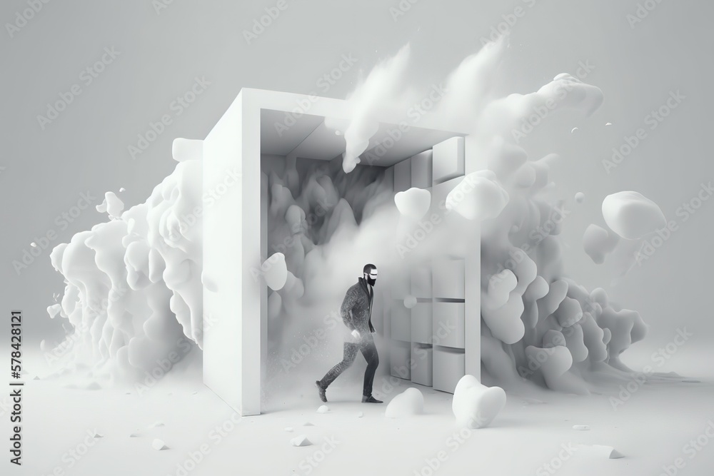Brain mind way soul and hope concept art, 3d illustration, surreal ...