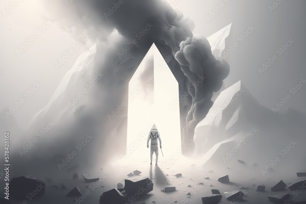 Brain mind way soul and hope concept art, 3d illustration, surreal ...