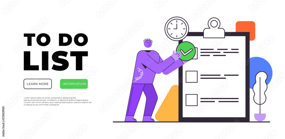 Man holding pencil and fill check mark on to do lists paper sheet with ...