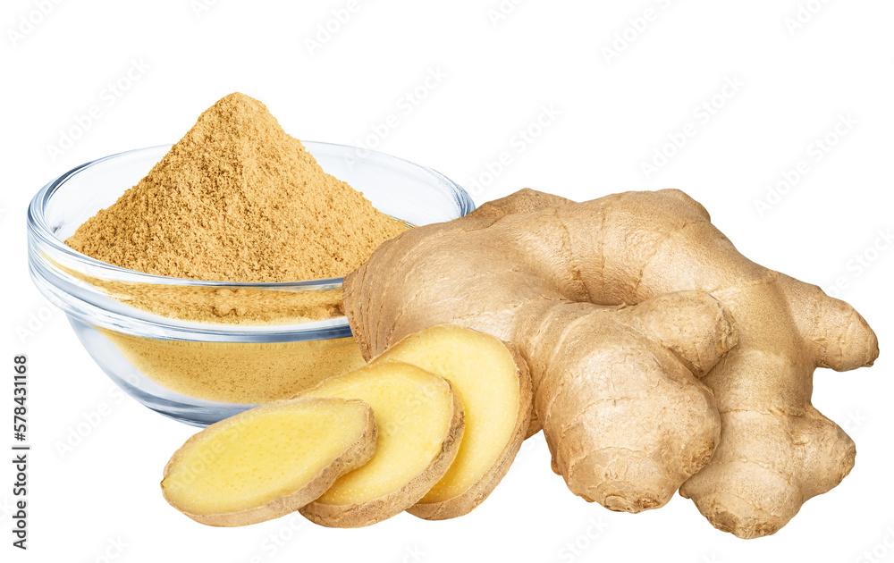Foto de Ginger isolated on white or transparent background. Dry ground ...