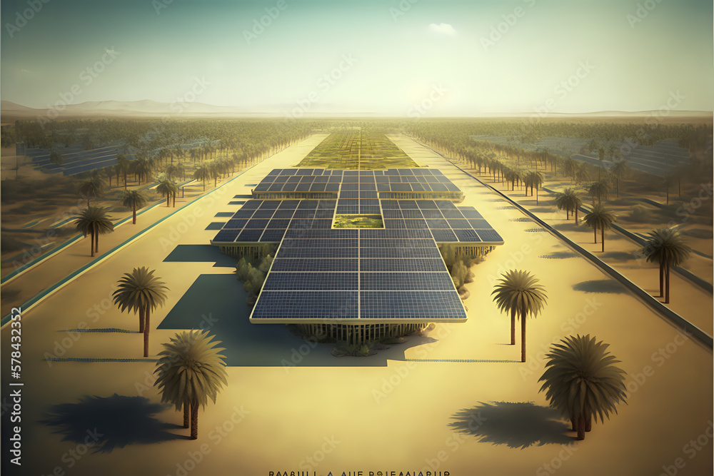 Photovoltaic Solar Technology Park renewable Energy illustration ...
