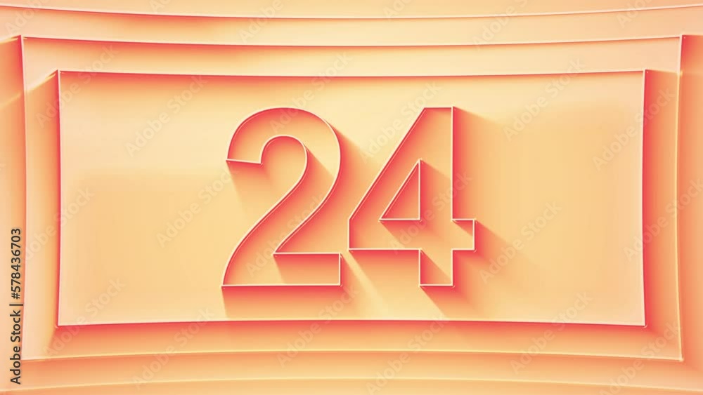 Progressive counting from 1 to 30. Minimalistic embossed number with ...