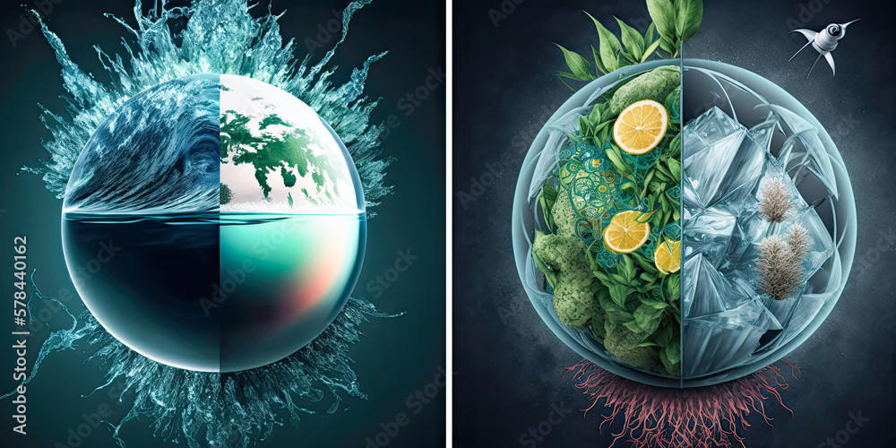 Cartoon Illustration of Climate Change and Global Warming with Earth on ...