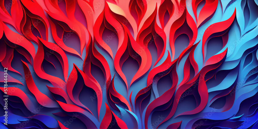 Red and blue fire background, burning hot and cold flames watercolor ...