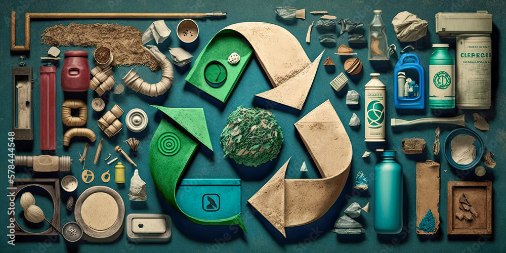 Household Waste Sorting and Recycling Symbols in One Circle ...