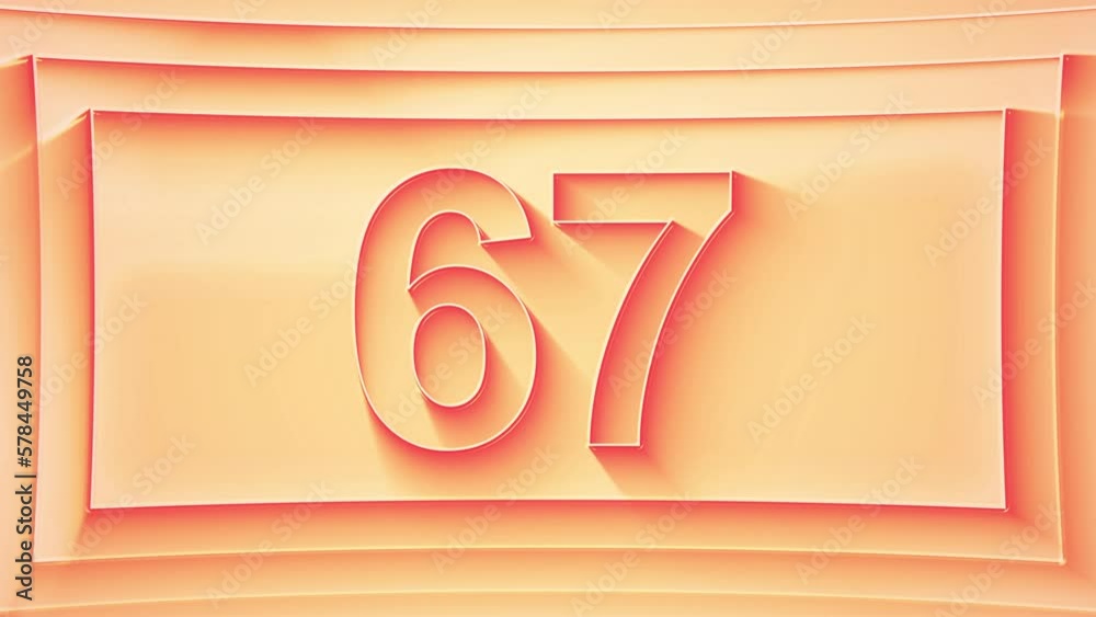 Progressive counting from 1 to 84. Minimalistic embossed number with ...