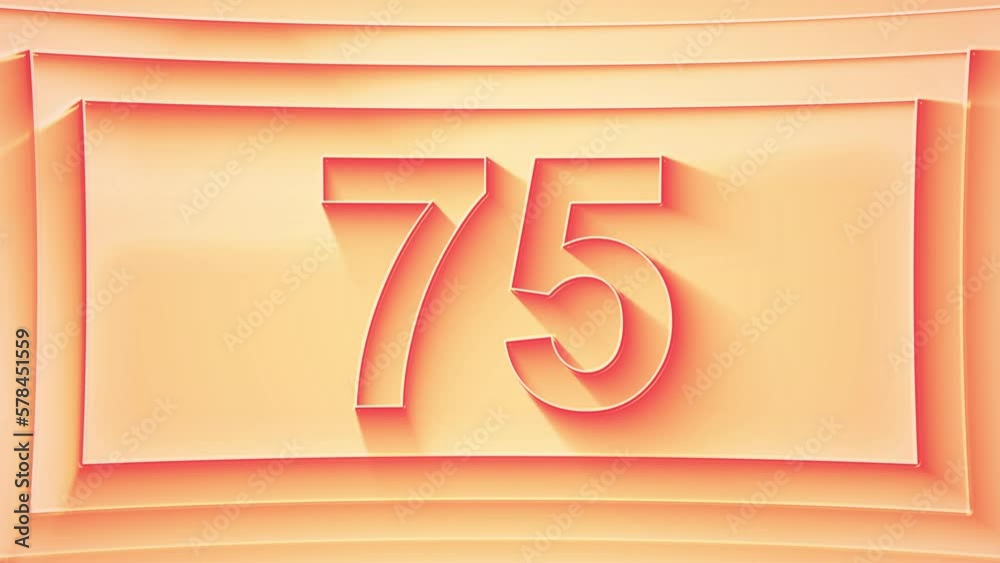 Progressive counting from 1 to 94. Minimalistic embossed number with ...