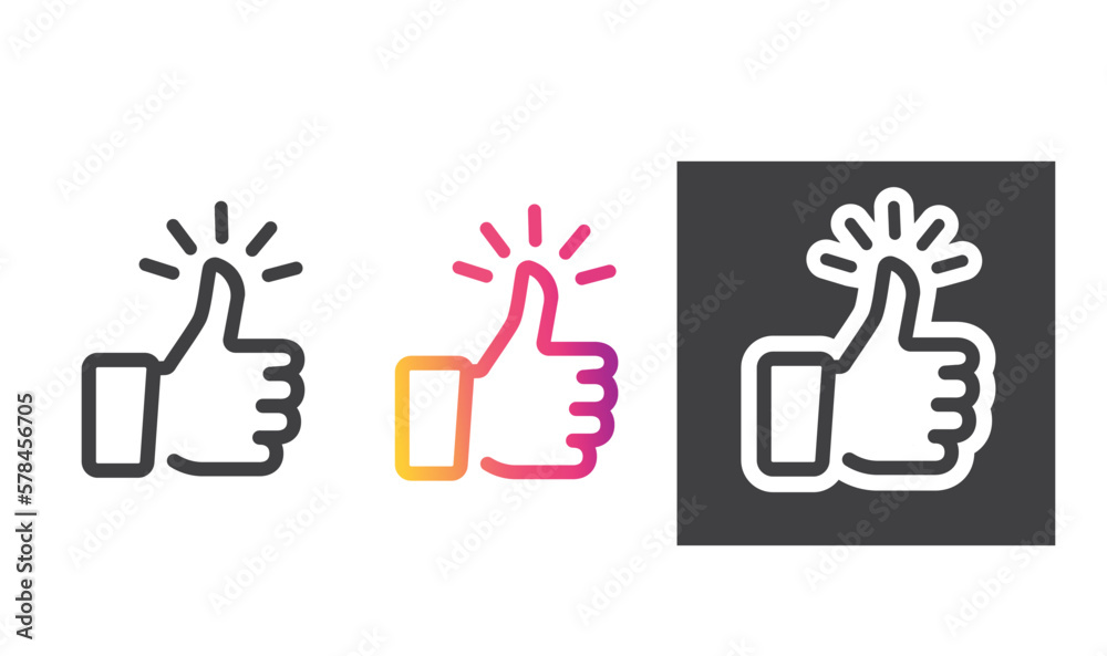 Thumbs up vector icon, like symbol. Stock Vector | Adobe Stock