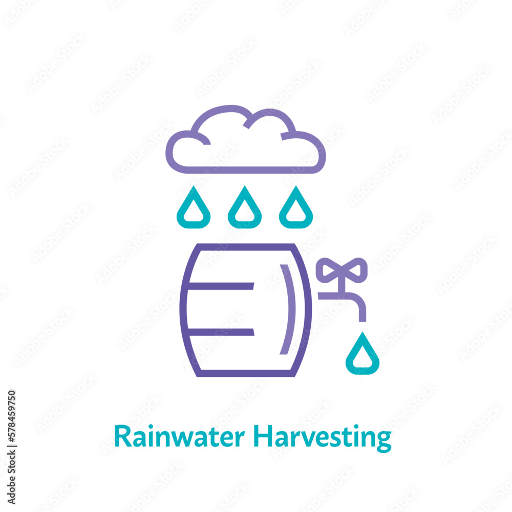 Rainwater harvesting symbol, pictogram, sign. Vector illustration Stock ...