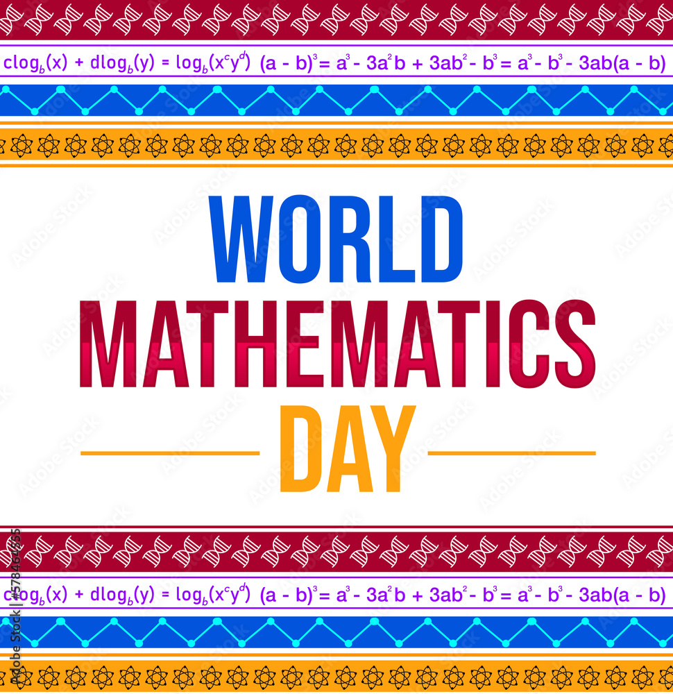 World Mathematics Day Background in traditional style with math signs ...