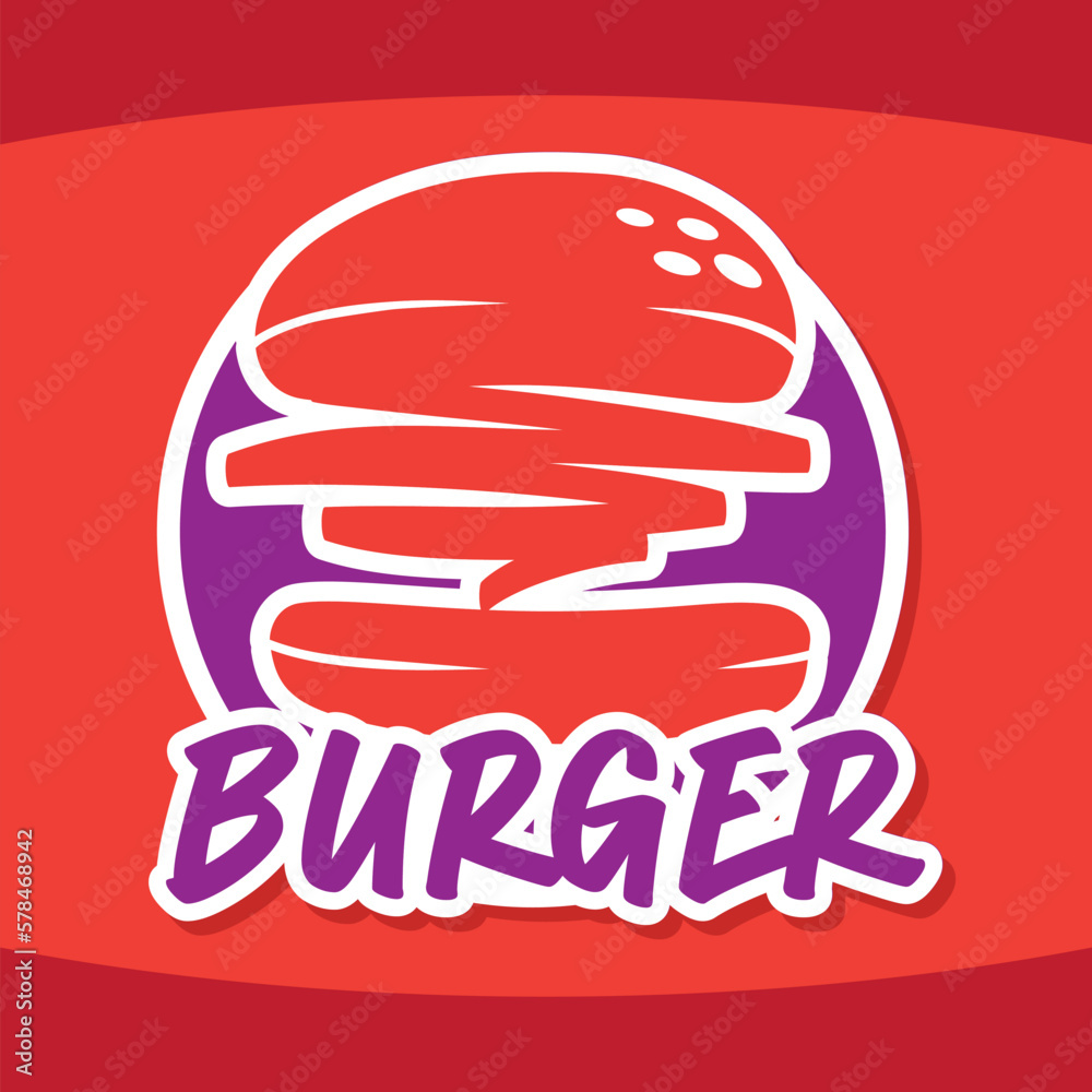Burger Logo Design. smash burger logo Stock Vector | Adobe Stock