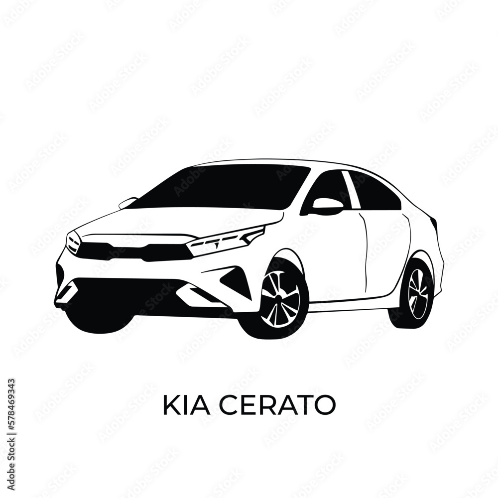 Vector silhouettes, icons of Kia brand cars vector de Stock | Adobe Stock