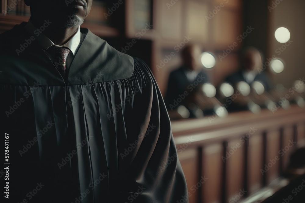 Partial view of judge during sentencing in court. AI Generation Stock ...
