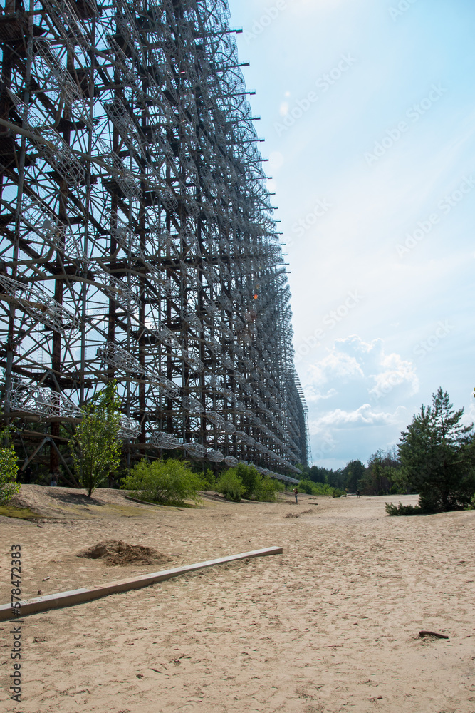 Giant metal structure for military purposes. Abandoned heritage of the ...