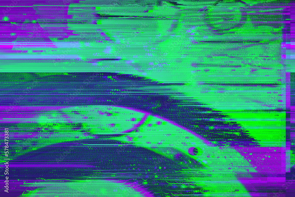 Interlaced digital Distorted Abstract futuristic urban purple, green ... Interlaced digital Distorted Abstract futuristic urban purple, green ...