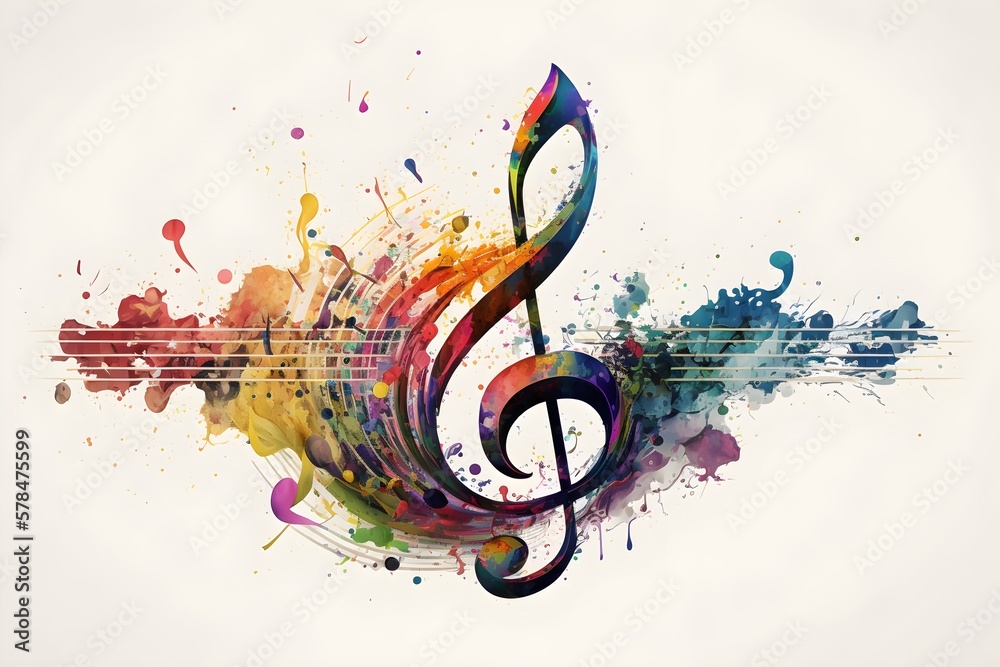 Wallpaper Illustration and background of musical notes drawing, color ...