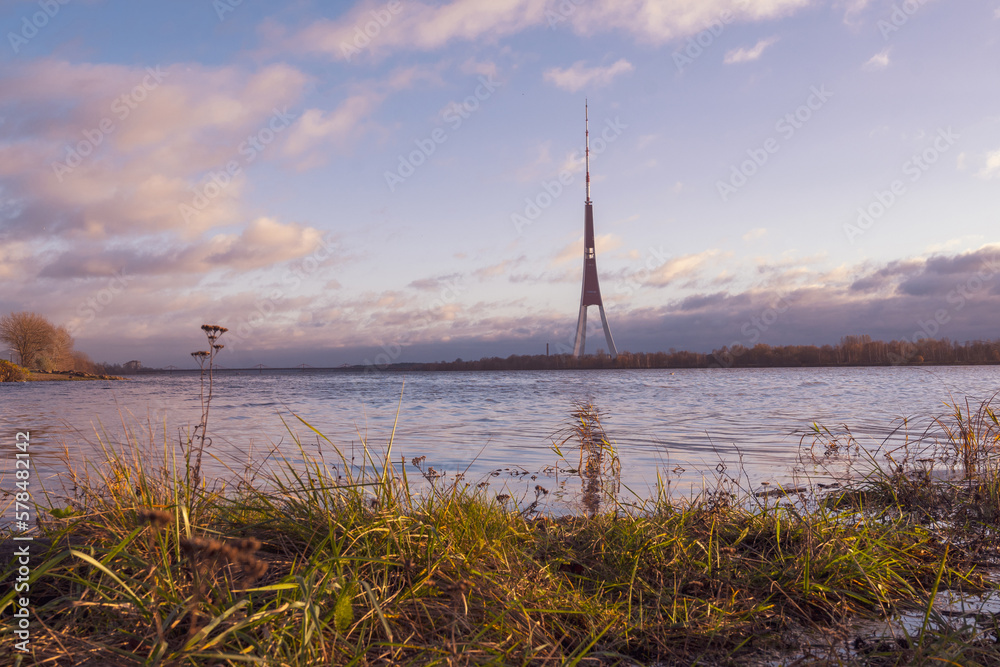 Riga TV tower is the tallest building in Riga Stock Photo | Adobe Stock