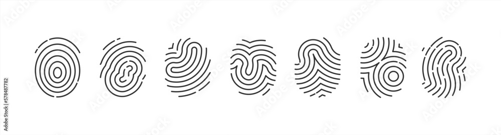 Nine grey fingerprint types detailed vector set 10 eps Stock Vector ...