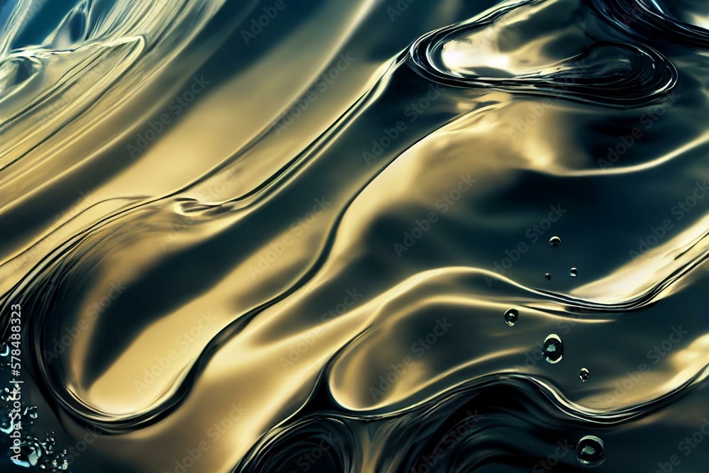 Cosmetic abstract slow motion falling water drop creating concentric ...