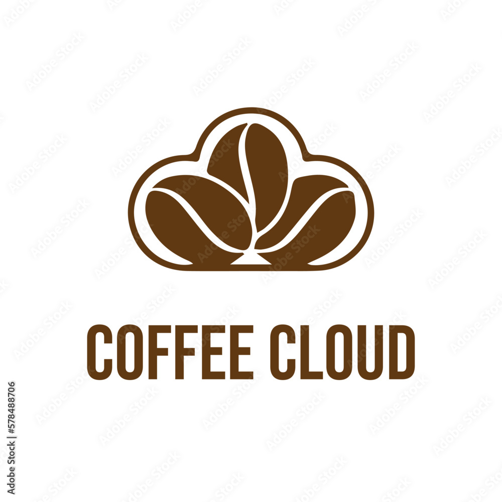 coffee cloud bean logo Stock Vector | Adobe Stock