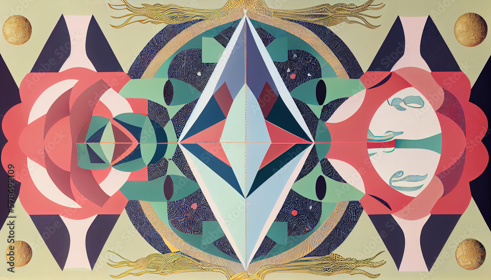 Beautiful abstract and artsy wallpaper collage with geometrical shapes ...