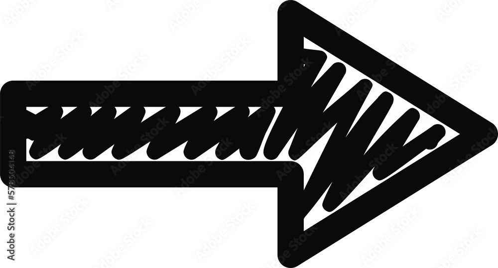 Black hand drawn arrow on transparent background Stock Illustration ...