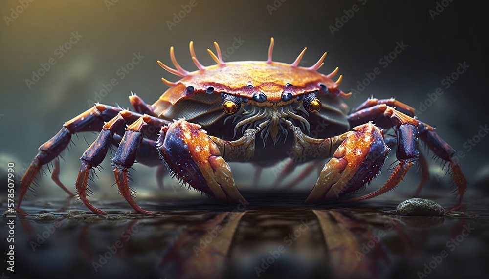 Photorealistic concept illustration of a king crab. Generative AI ...