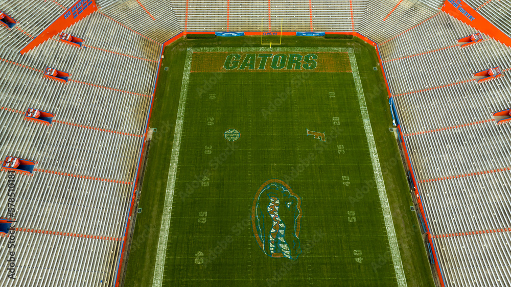 Aerial view of Ben Hill Griffin Stadium, popularly known as "The Swamp ...