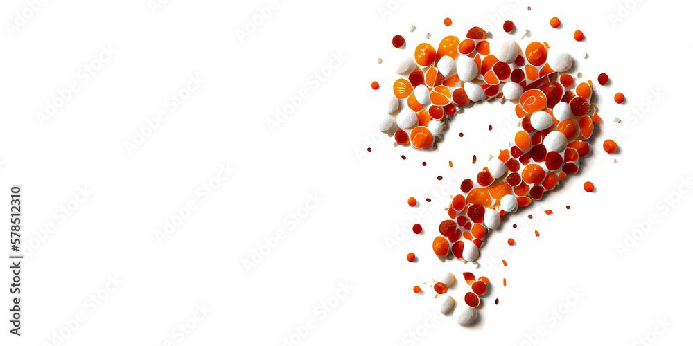 Candy and sweets question mark; food, diet and healthy eating concepts ...