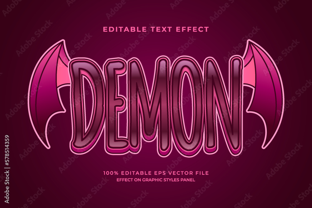 decorative demon editable text effect vector design Stock Vector ...