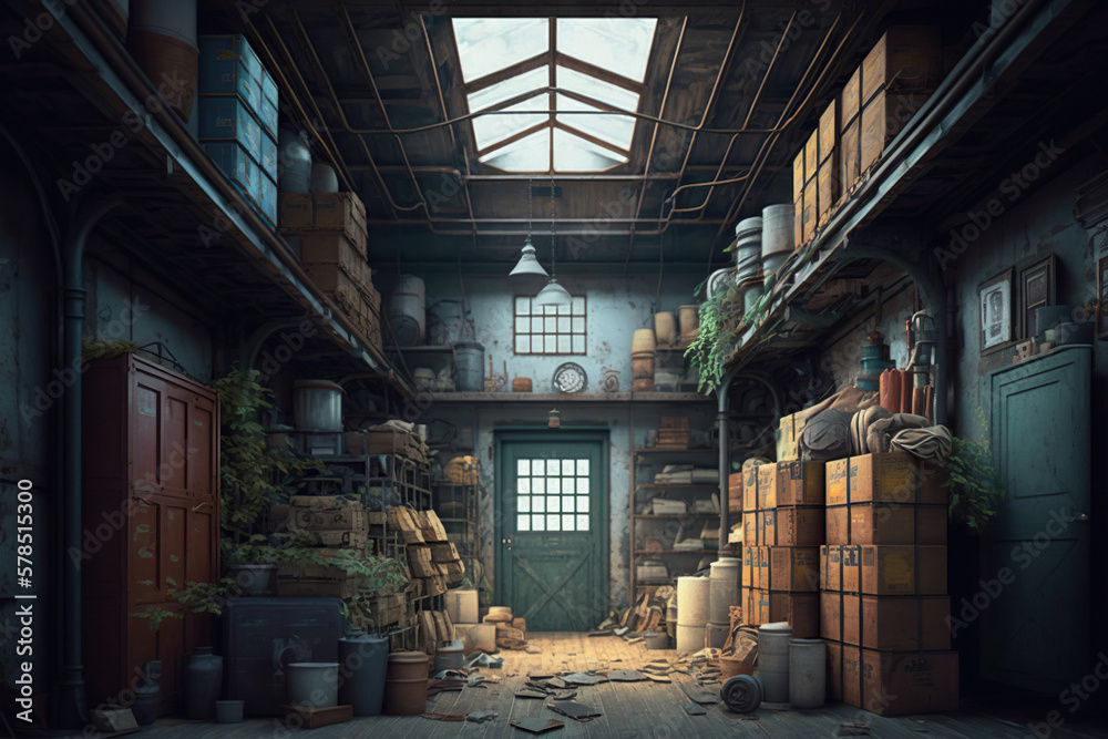 Warehouse of lost things, concept of Abandoned Objects and Forgotten ...
