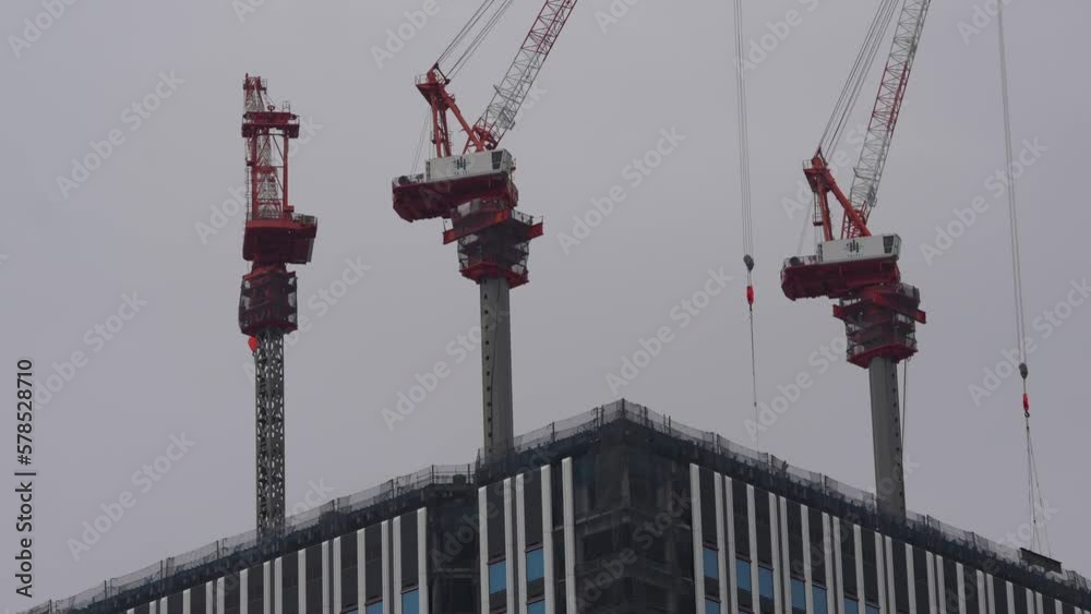 Video Stock Skyscraper building under construction in Tokyo. 4K video ...