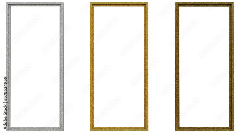 cell phone size golden and silver picture frame with 3 type texture as ...