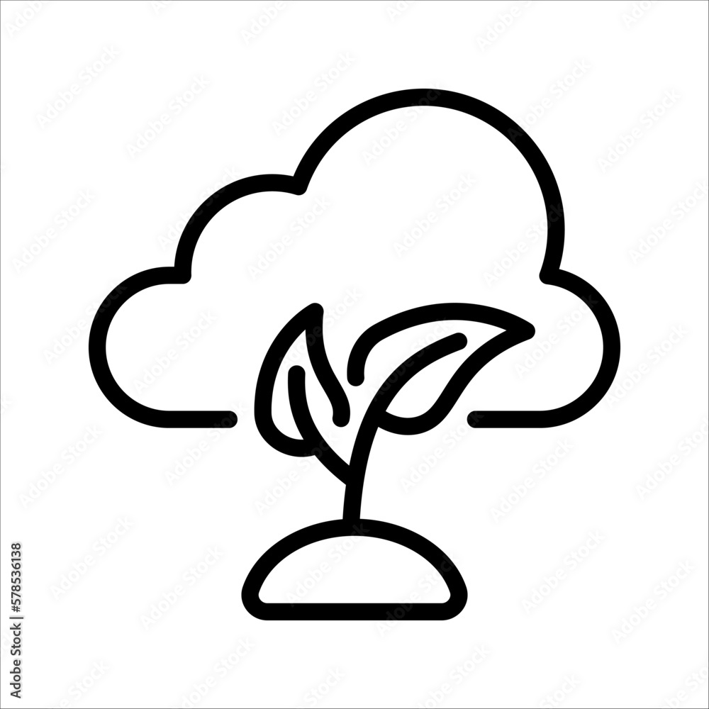 Zero emission color line icon. Linear style concept for zero carbon ...