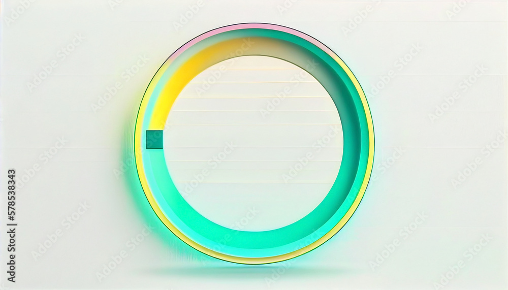 Colorful fluor minimalistic neon geometric shape with a circle in the ...