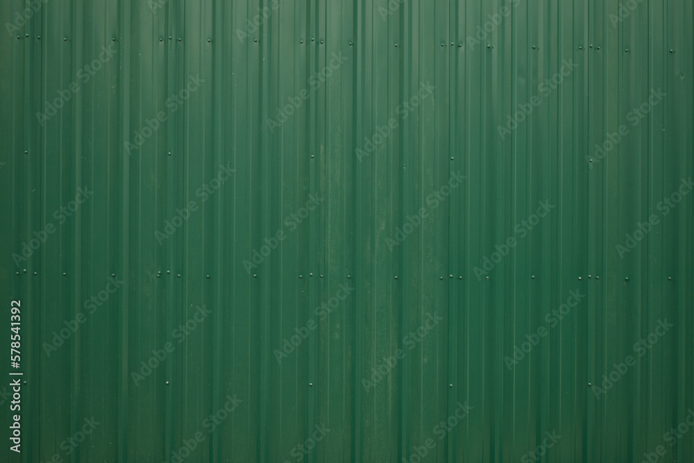 Hunter green metal warehouse siding Stock Photo | Adobe Stock