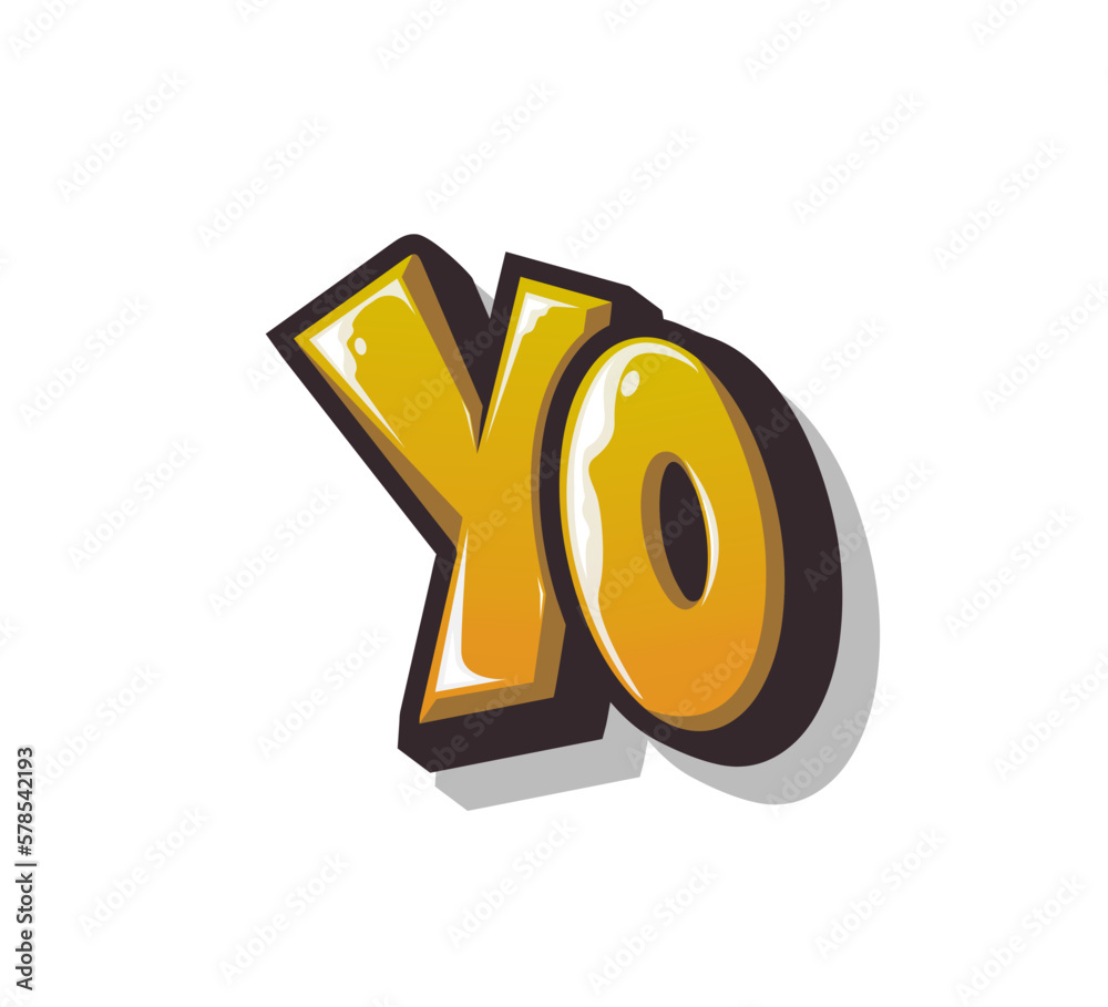 Vector Logo Graffiti Handlettering Initial Letter YO Stock Vector ...