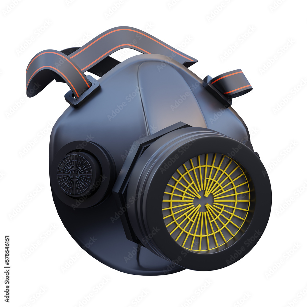 3d render Gas mask icon illustration, suitable for safety design themes ...