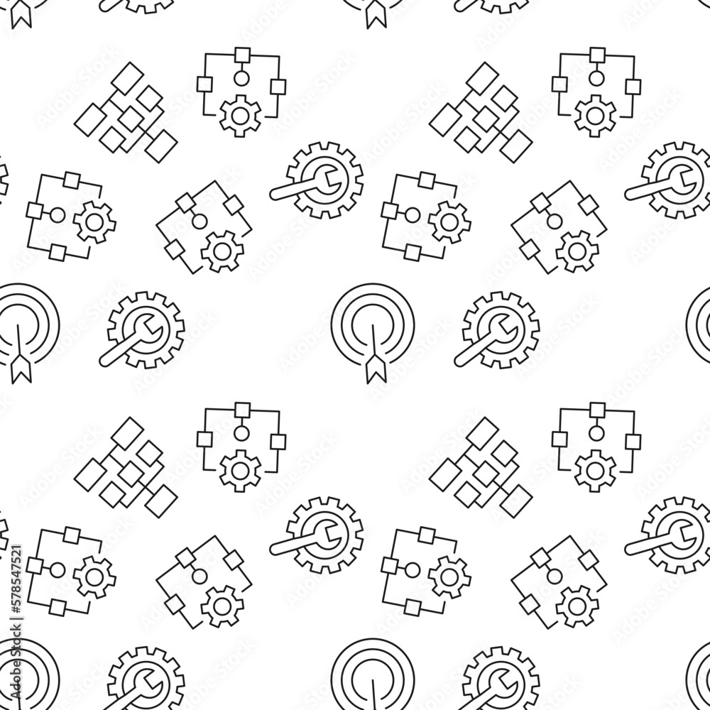 Vector seamless pattern of map, globe, algorithm on white background ...