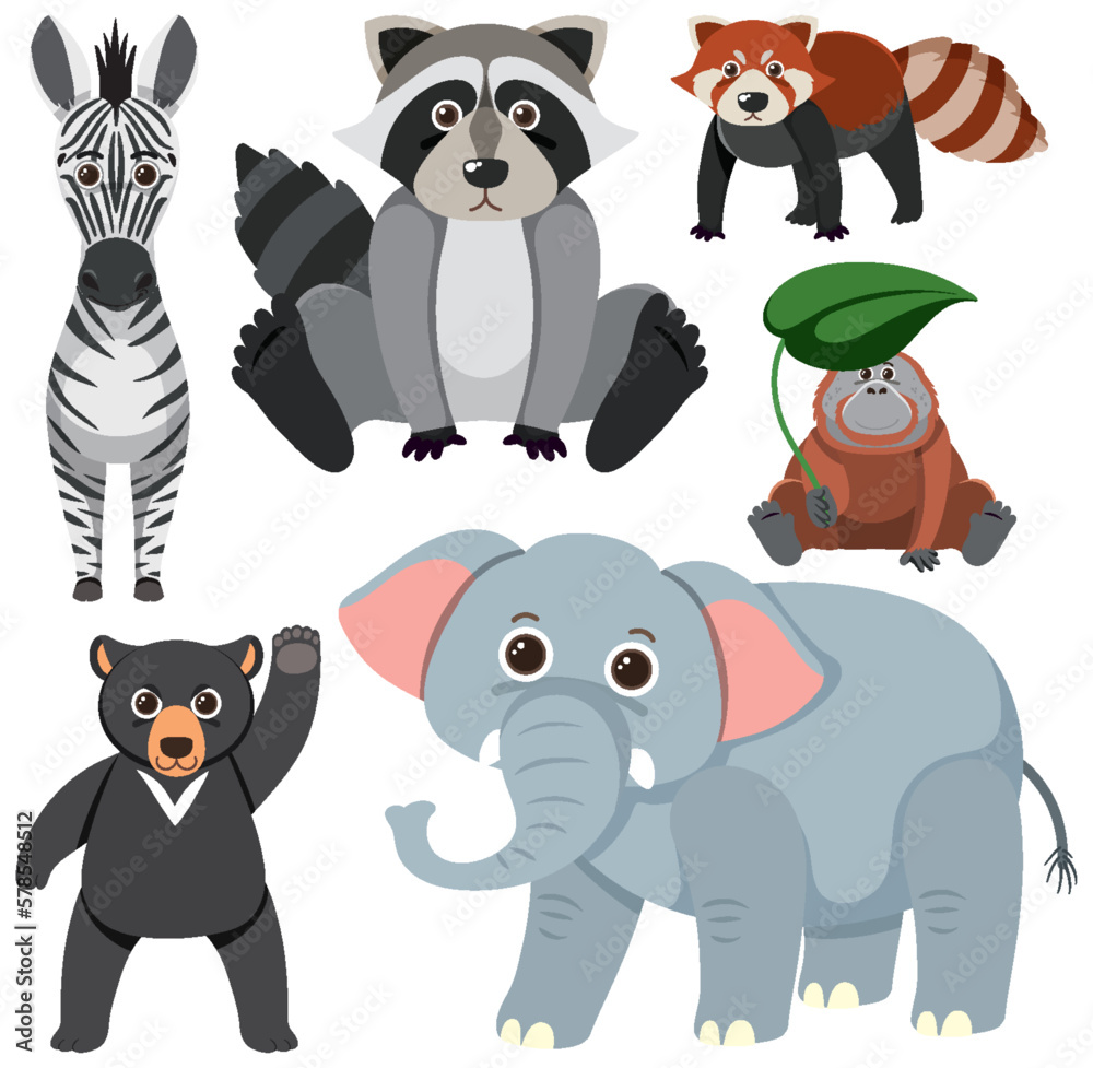 Poster Wild Animals Cartoon Collection – Wall Art | UkPosters