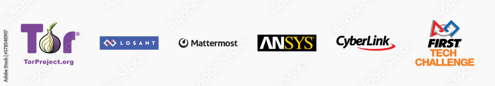 Software brand logo collection. Editorial vector logo set. Stock Vector ...