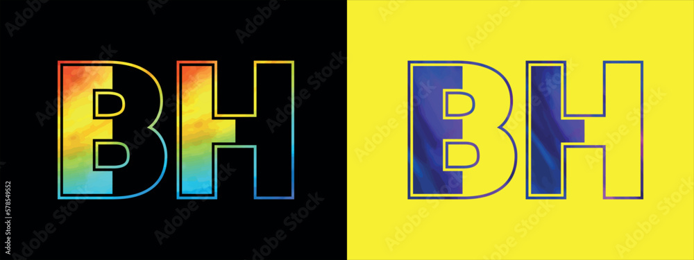Initial letter BH logo Icon vector design template. Premium luxurious ...