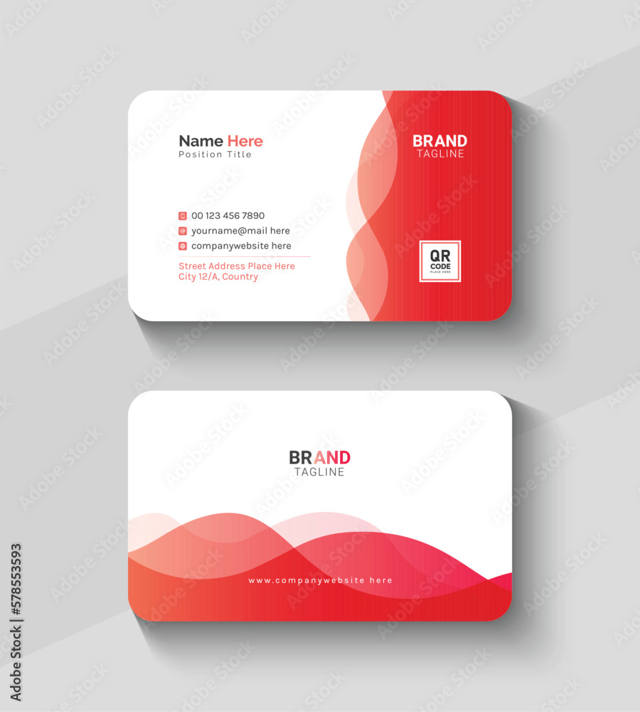 Rounded Business Card Design Template Stock Vector | Adobe Stock