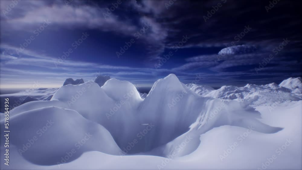 Oval shaped UFO UAP emerges from a hole in the Polar Arctic region CGI ...