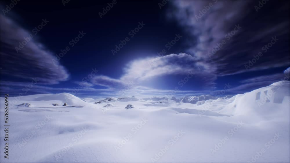 Oval shaped UFO UAP moving in distance over a plane in the Polar Arctic ...
