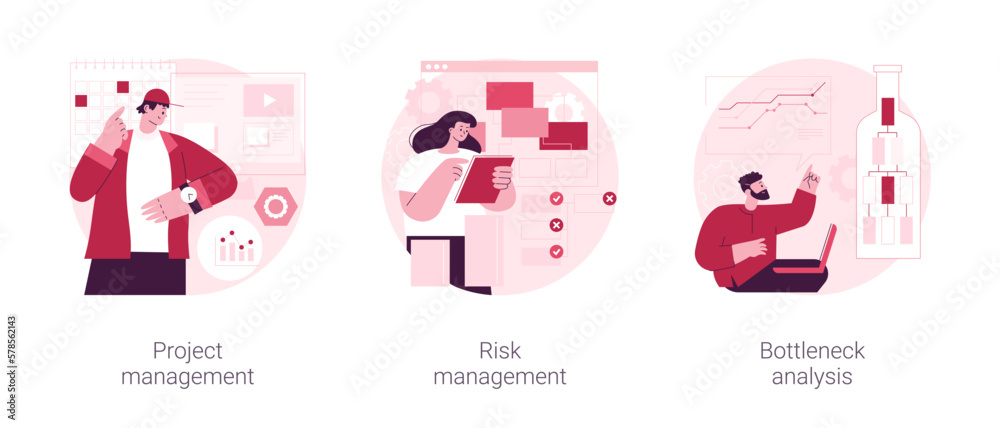 Project planning abstract concept vector illustration set. Project and ...