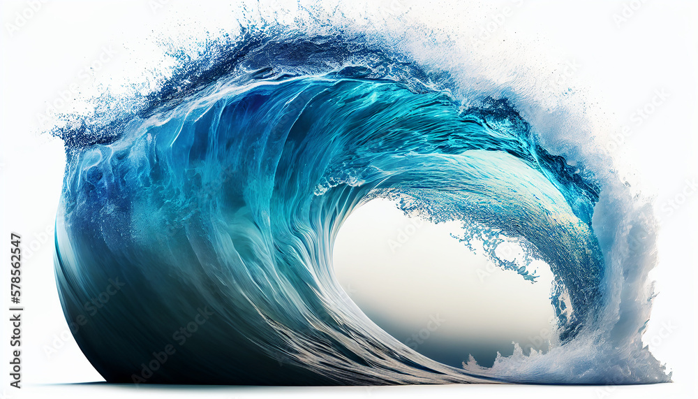 Blue Wave isolated with white background. Generative ai, AI Stock ...